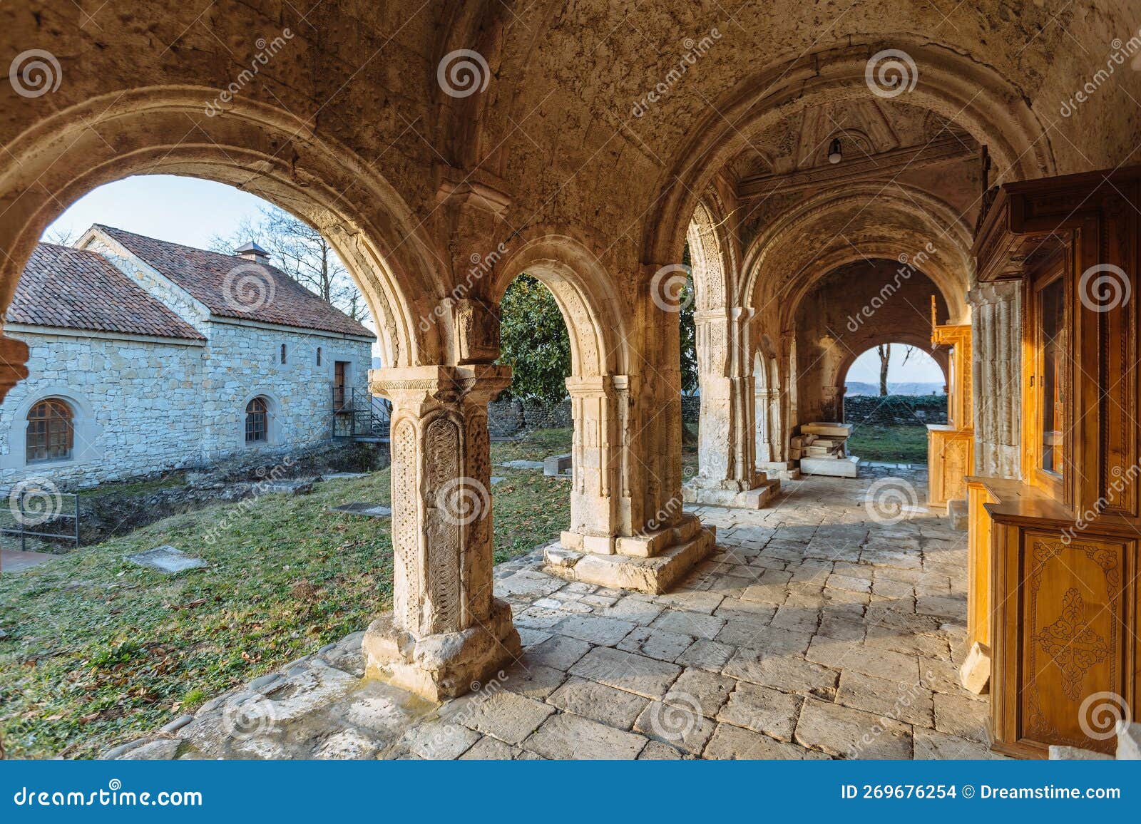 Arched Corridor at Khobi Convent, Georgia Stock Photo - Image of ...