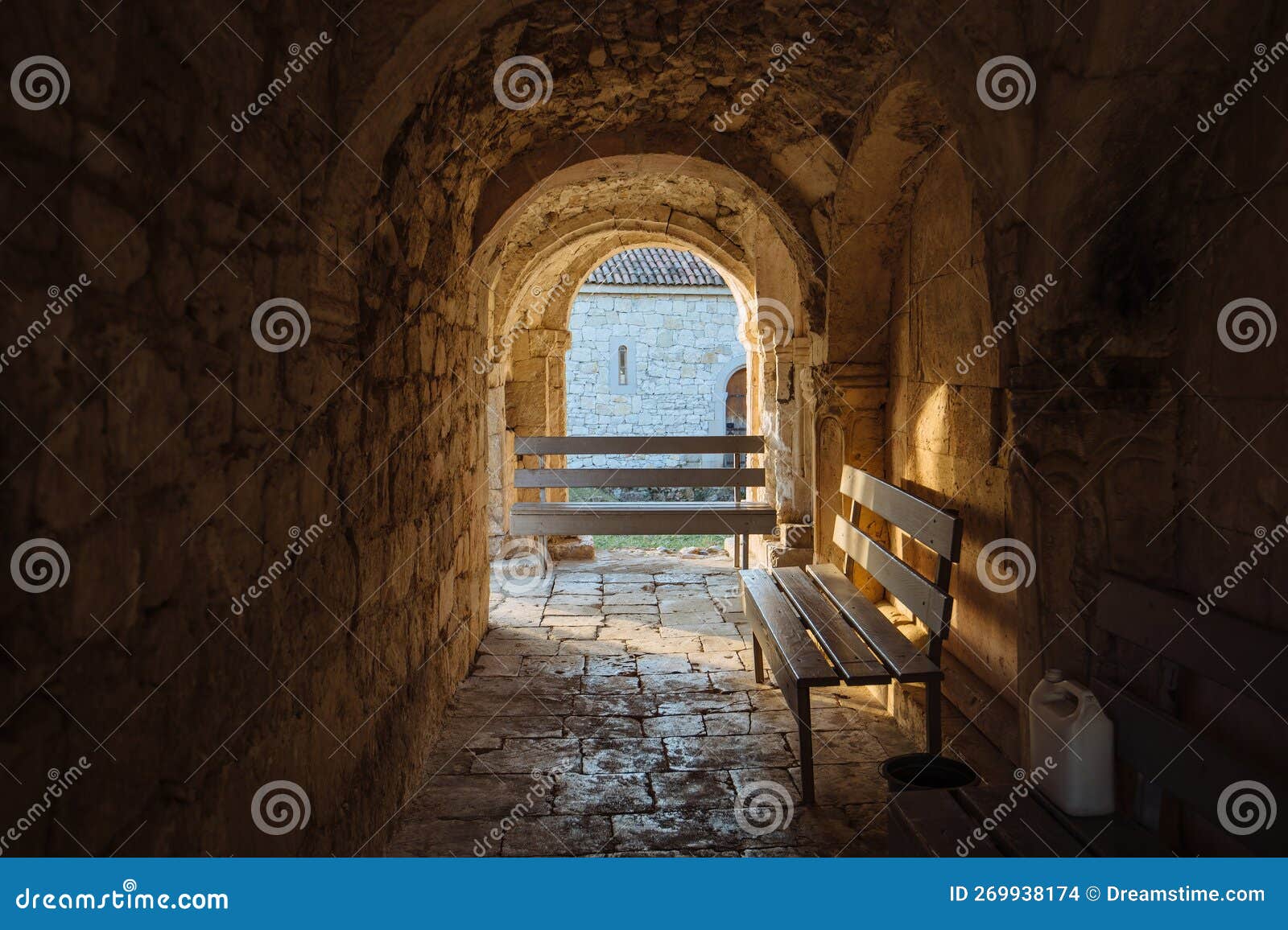 Arched Corridor at Khobi Convent, Georgia Stock Photo - Image of church ...
