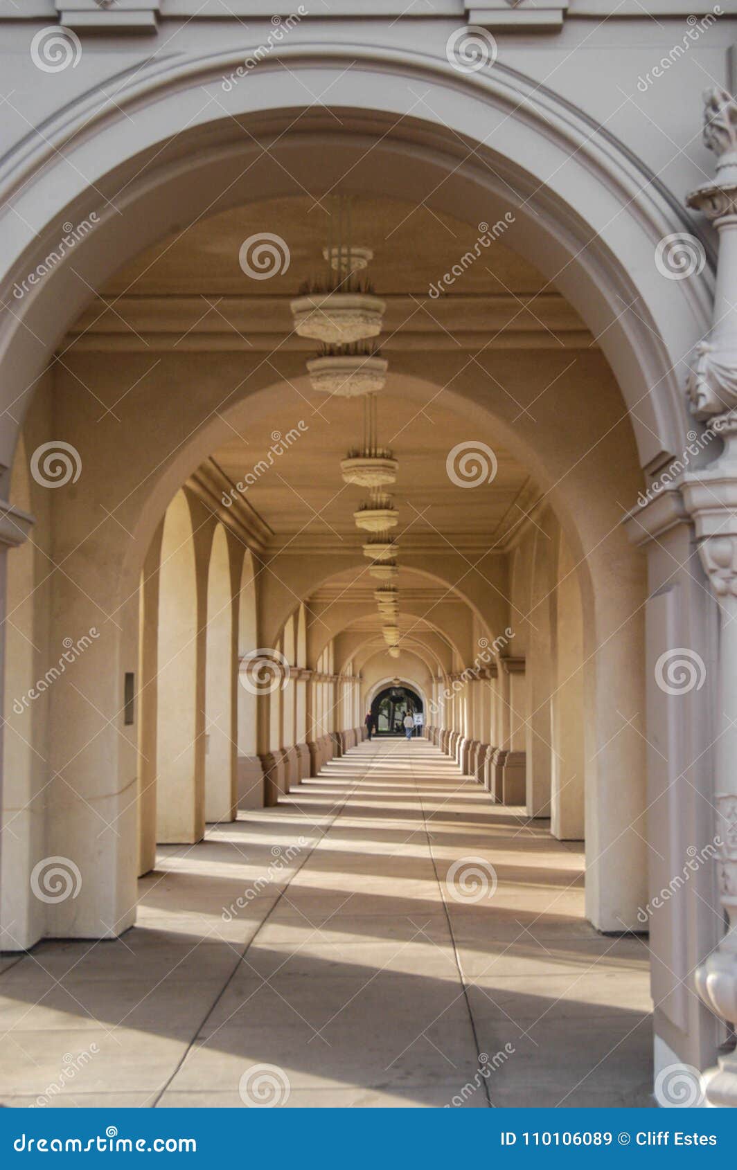 Arched Corridor Of The Old Prussian Fortress Of Red Brick, Ending With ...