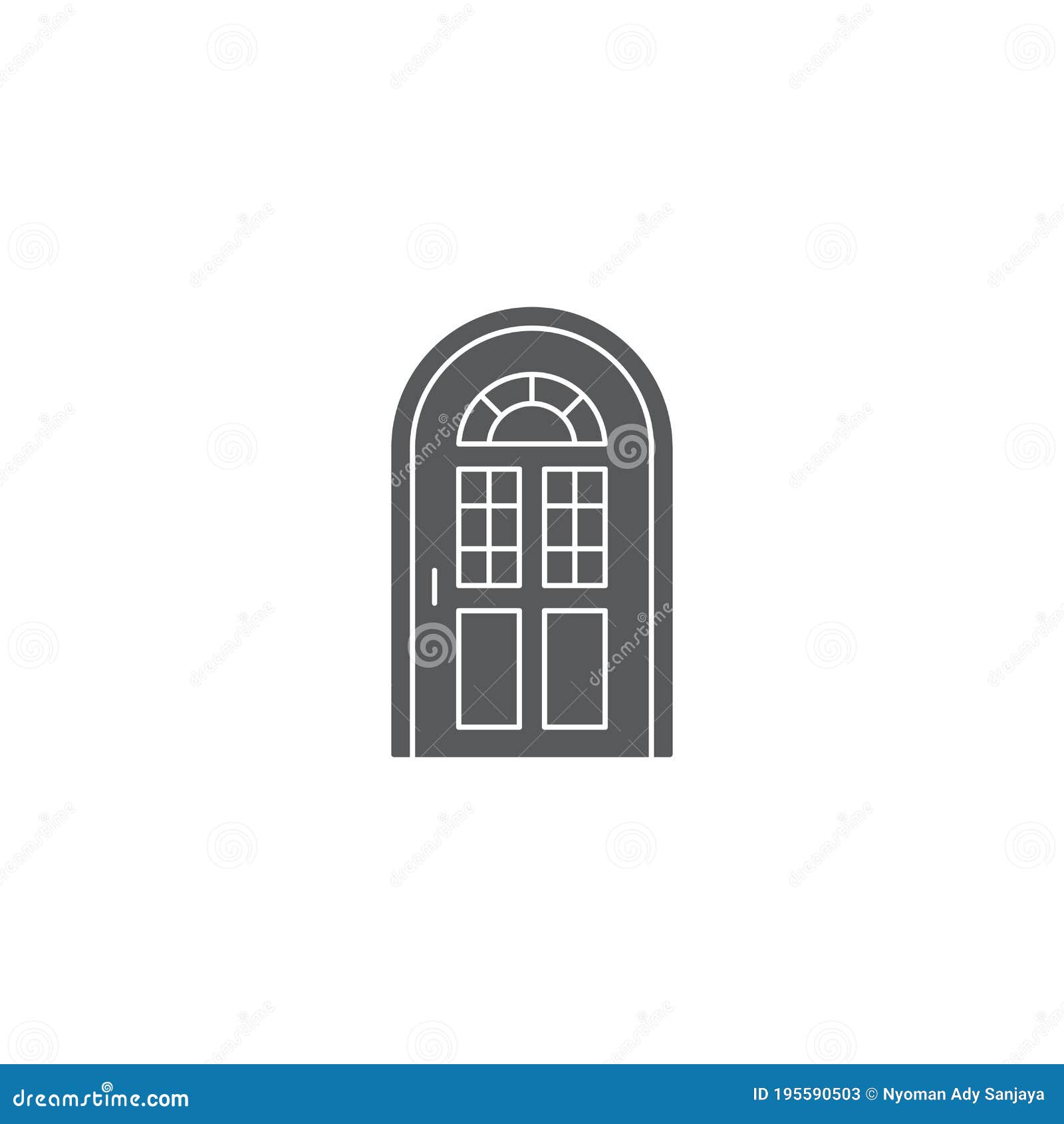 Arched Door Vector Icon Concept, Isolated on White Background Stock ...