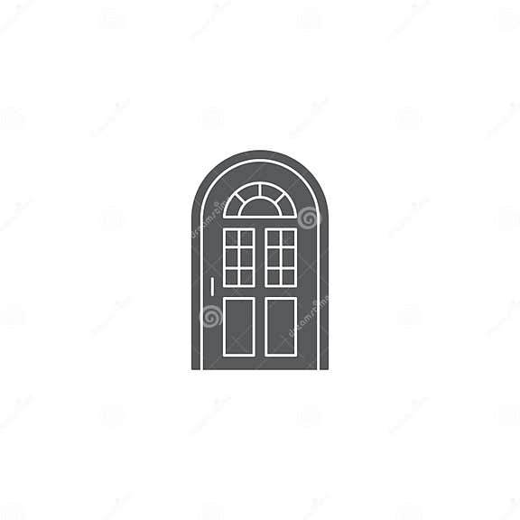 Arched Door Vector Icon Concept, Isolated on White Background Stock ...