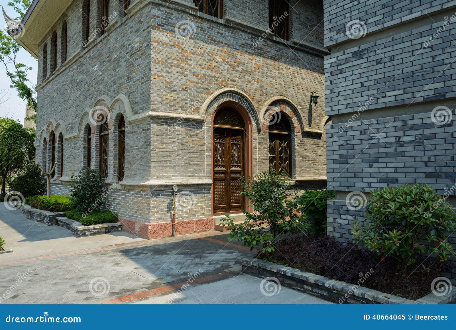 Arched Door and Windows of Old-fashioned Building Stock Image - Image ...