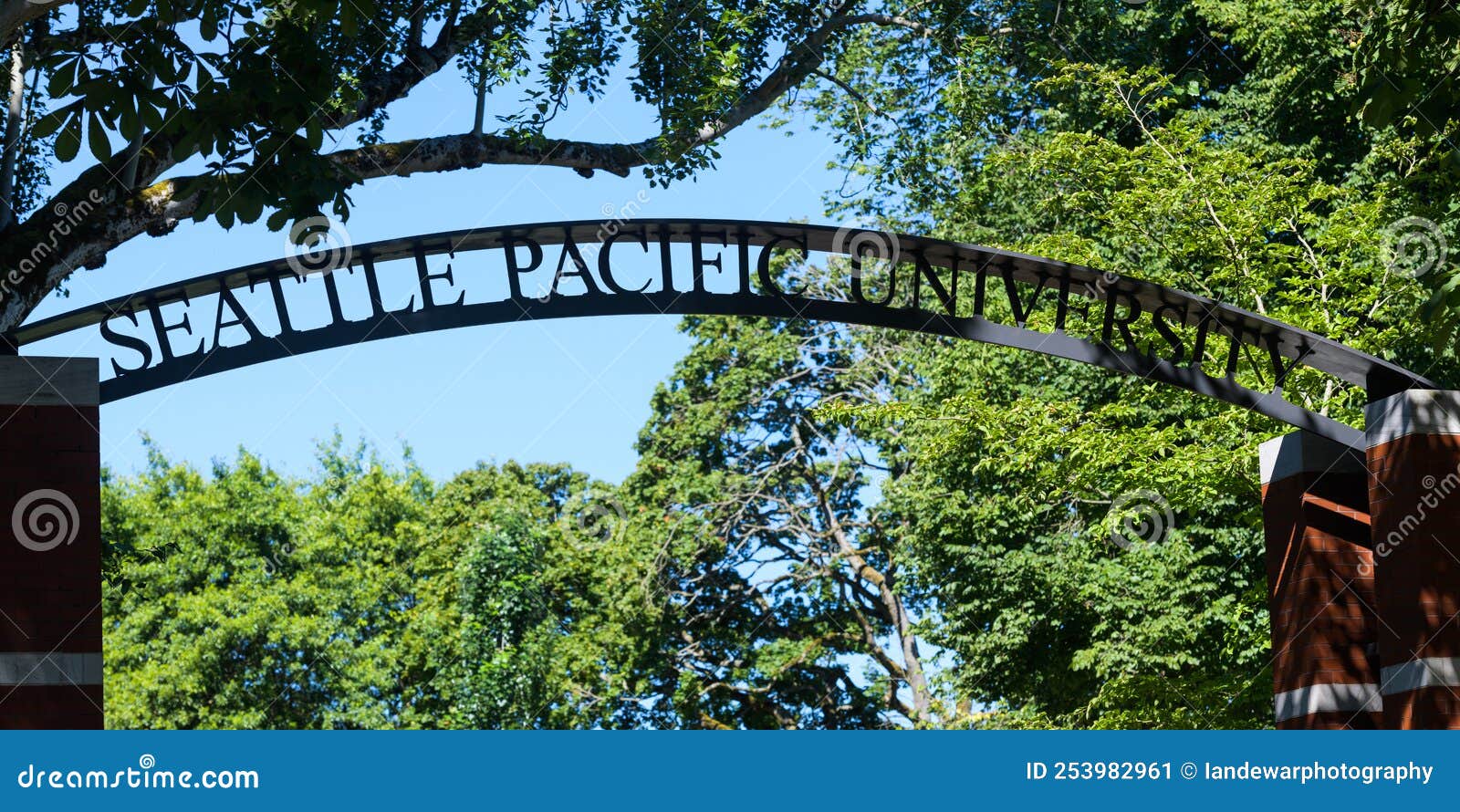 Arched Elevated Metal Sign for Seattle Pacific University Editorial ...