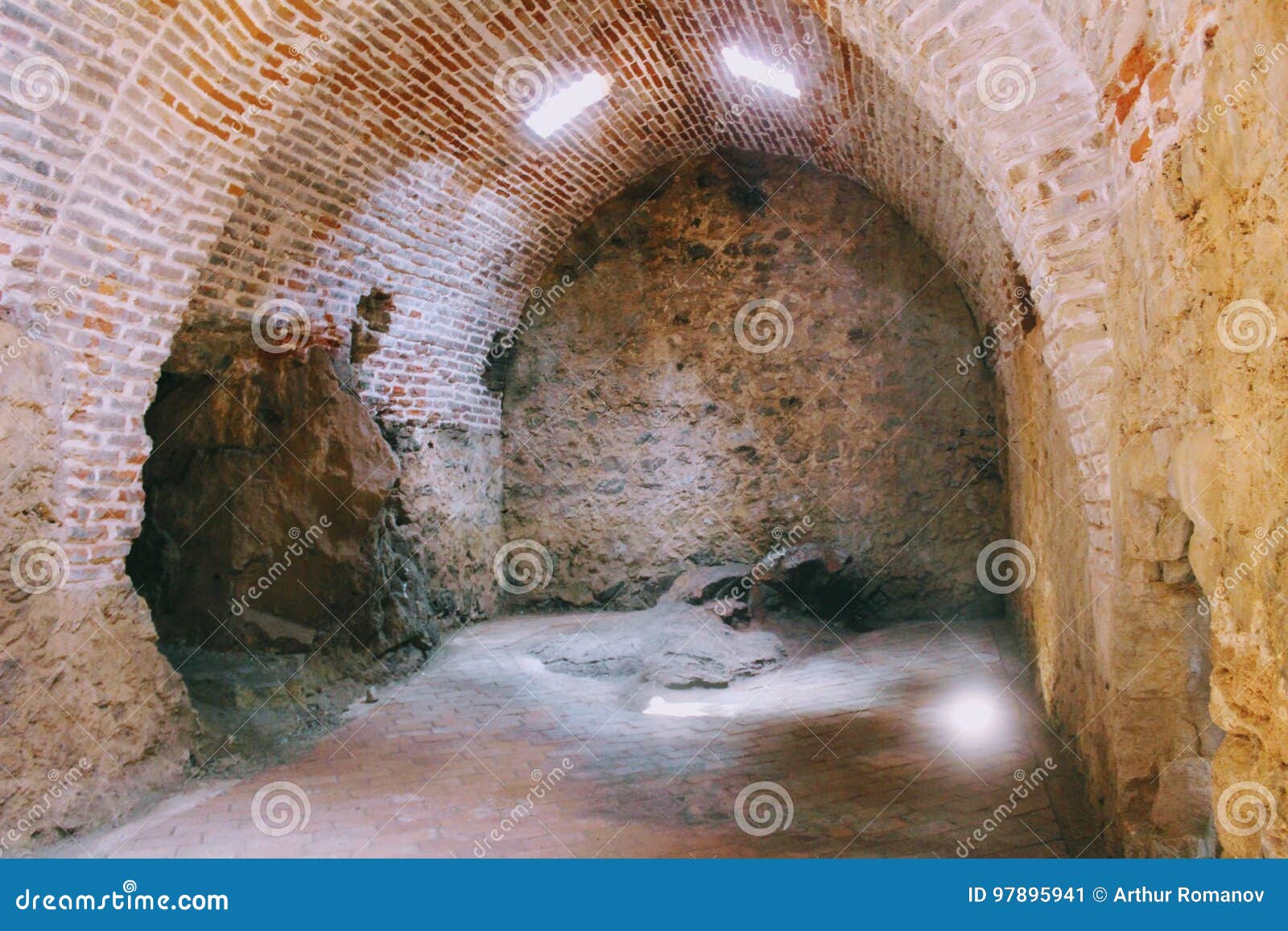 Arched Galleries and Rooms Inside the Ancient Shipyard Alanya, Turkey ...