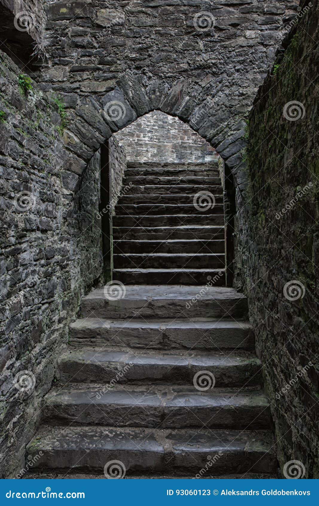 Arched gate in the castle stock image. Image of landmark - 93060123