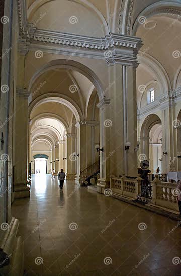 Arched Hallway in Cathedral Stock Image - Image of building, indoor ...