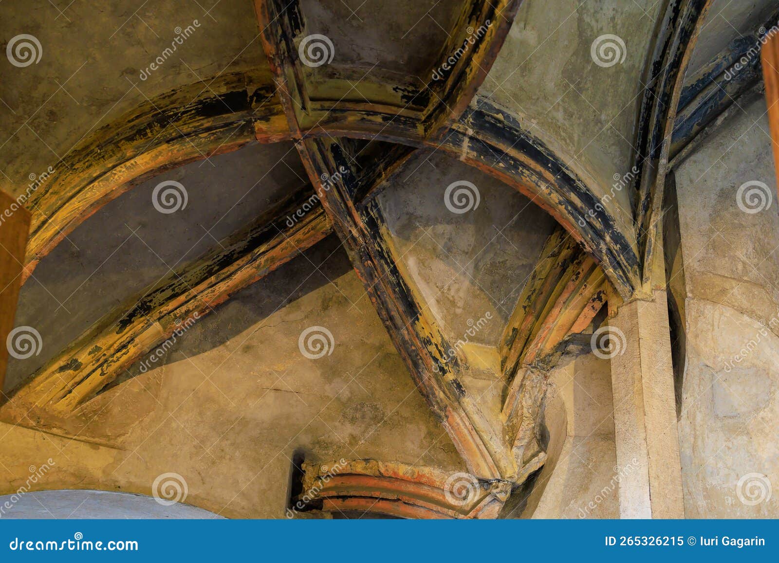 Arched Medieval Ceiling. Background with Selective Focus Stock Image ...