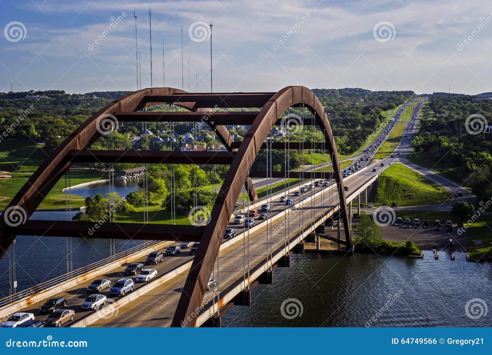 Arched Metal Bridge in Austin Texas Editorial Photo - Image of ...