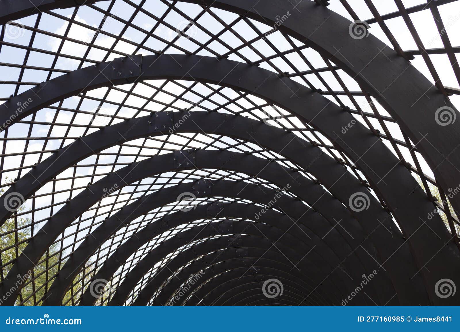 Arched metal structure stock image. Image of repetitive - 277160985
