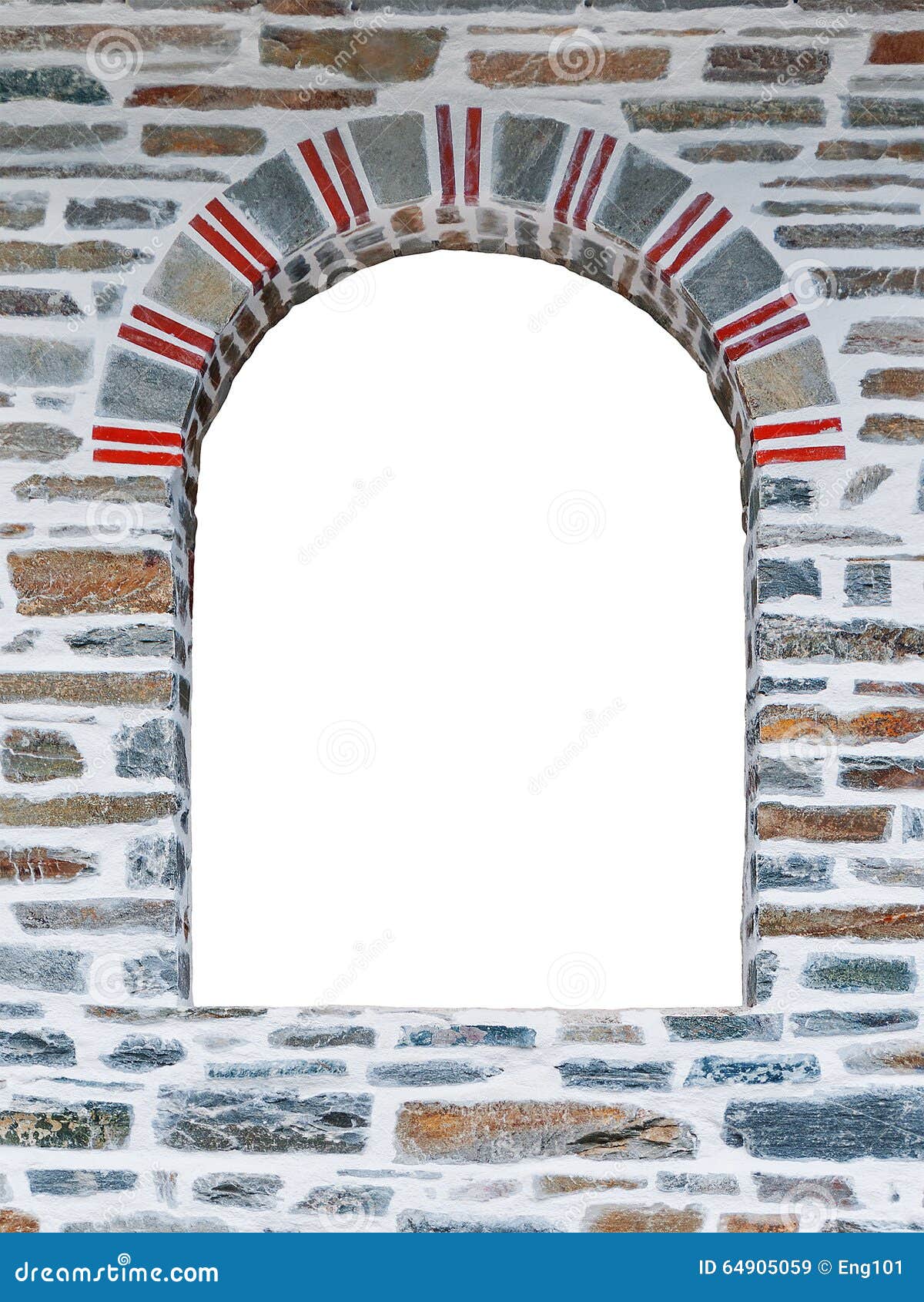 Arched Opening of a Stone Wall Stock Image - Image of structure ...