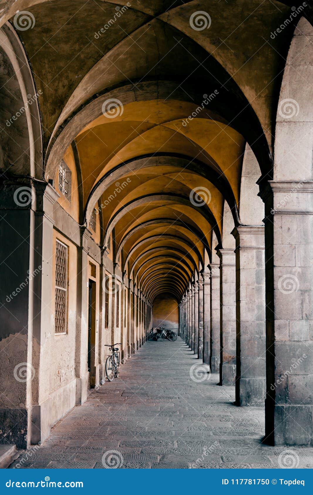 An arched passageway stock photo. Image of long, historical - 117781750