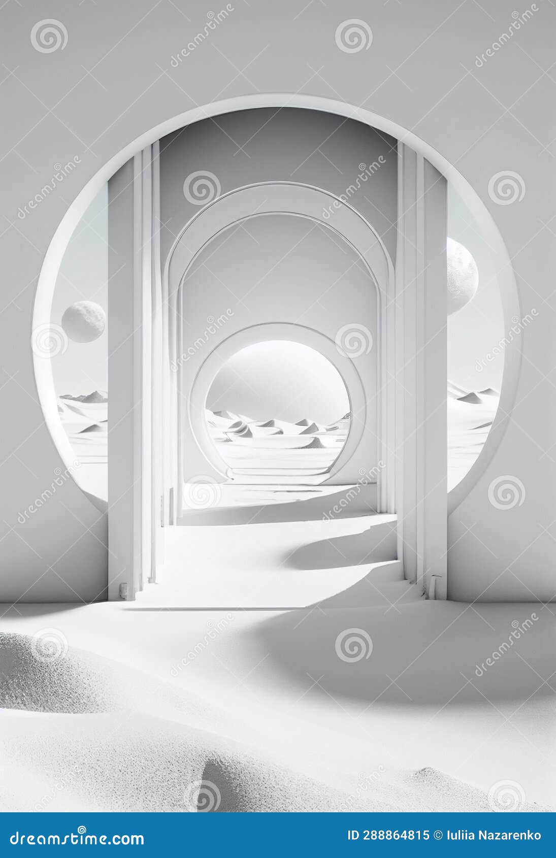 Arched Passageway Moving To Perspective Under Arches With Stone Block ...