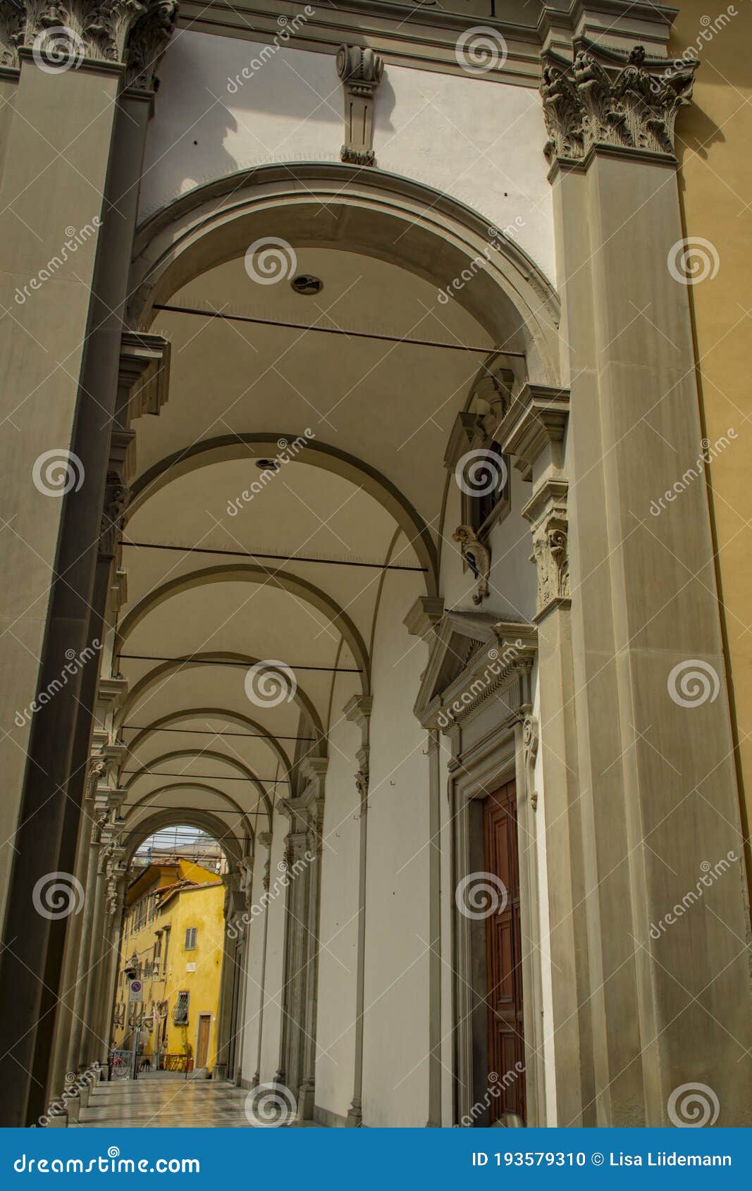 Arched Pathway in Florence Italy Stock Photo - Image of buildings, bell ...