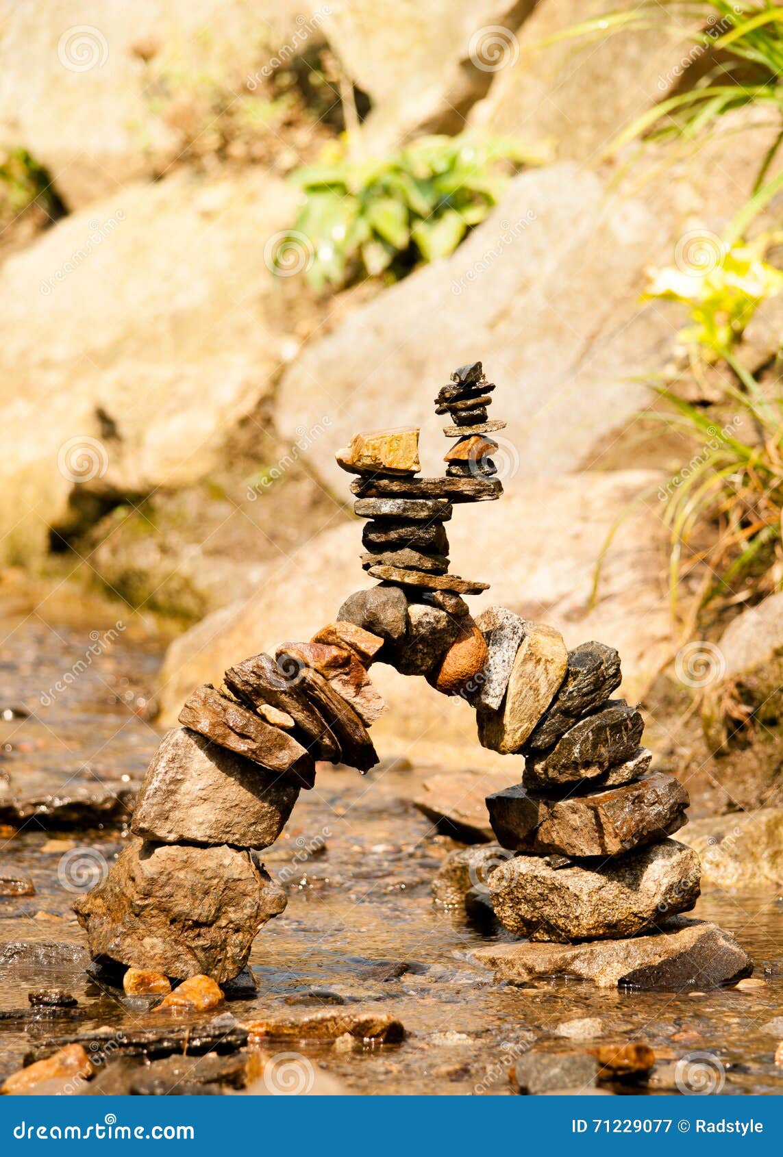 Arched Pebble Bridge Vertical With Background Royalty-Free Stock ...