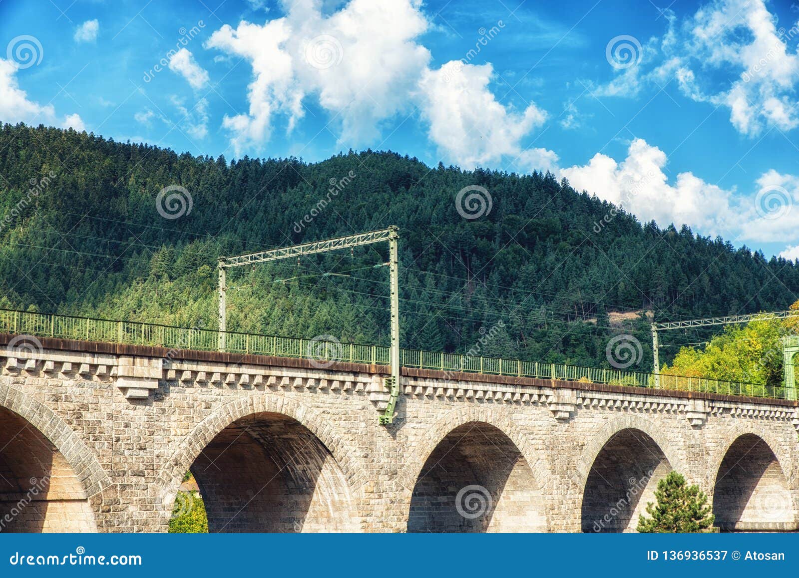 Arched Railroad Train Overpass Stock Image - Image of scenics, railroad ...