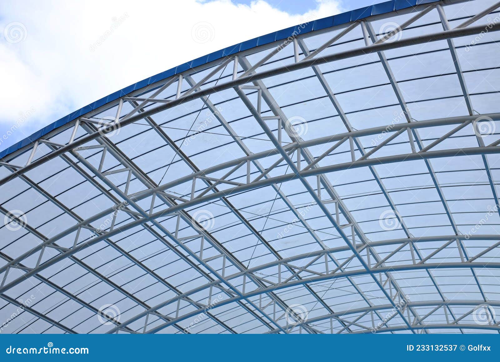 Arched Roof Steel Structure Design for Swimming Pool Stock Image ...