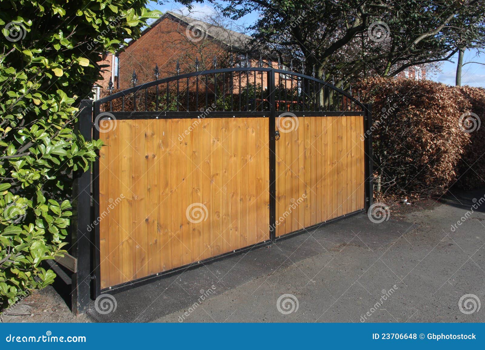 Arched Secure Gates stock photo. Image of gates, yard - 23706648