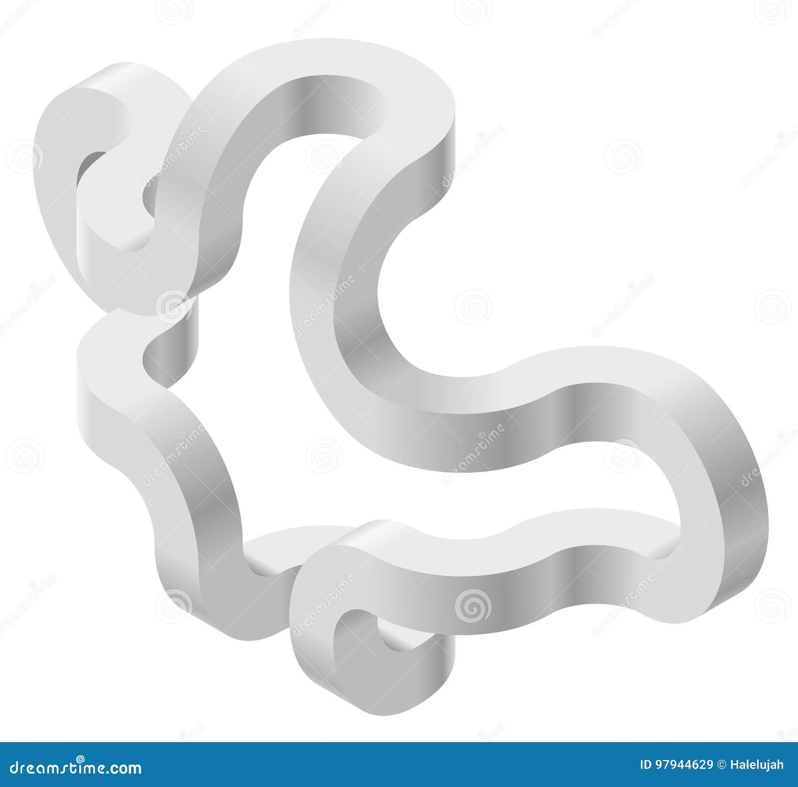 Arched Shapes in Isometric Perspective, Isolated on White Background ...