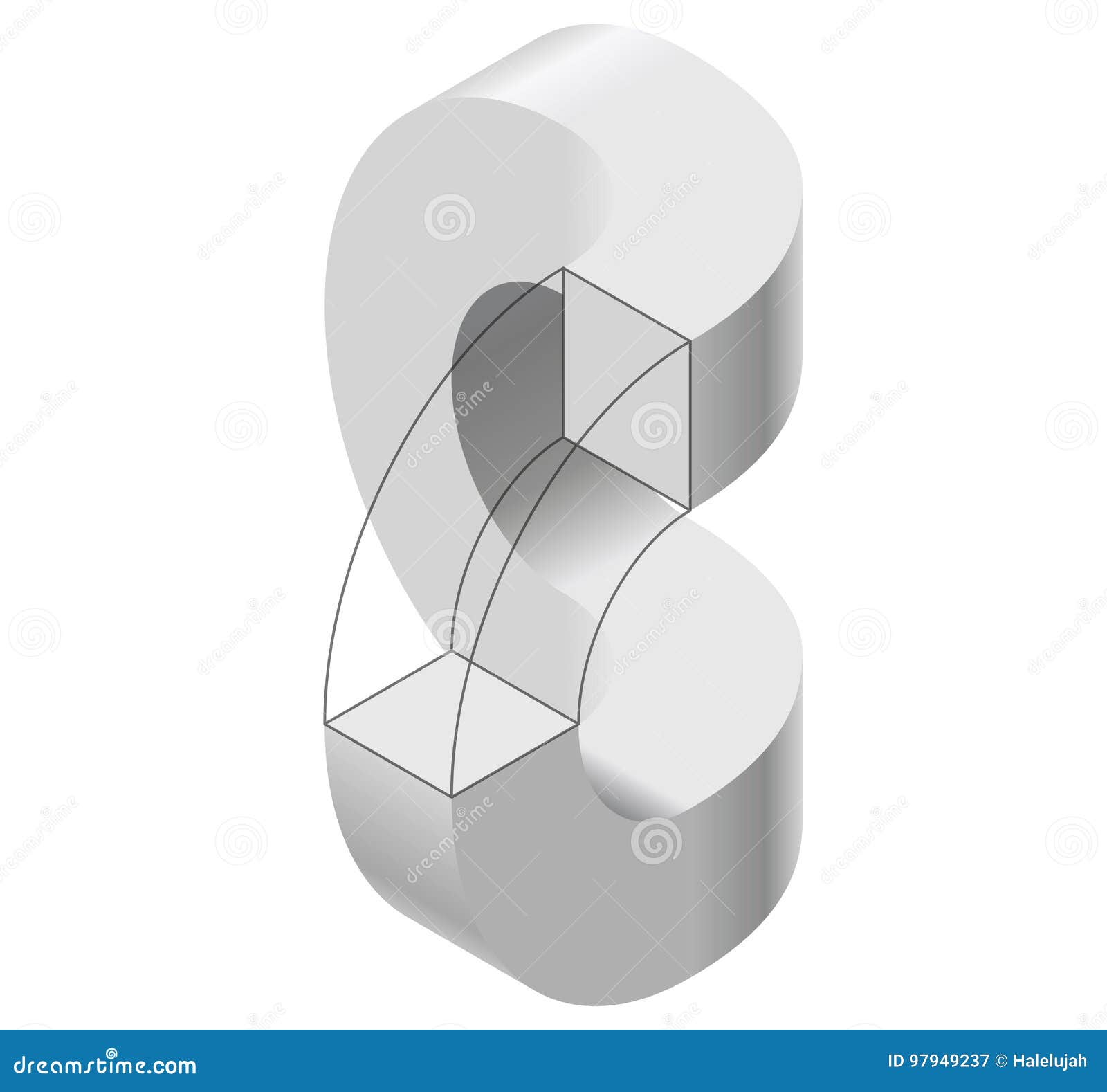 Arched Shapes in Isometric Perspective, on White Background. Basic ...