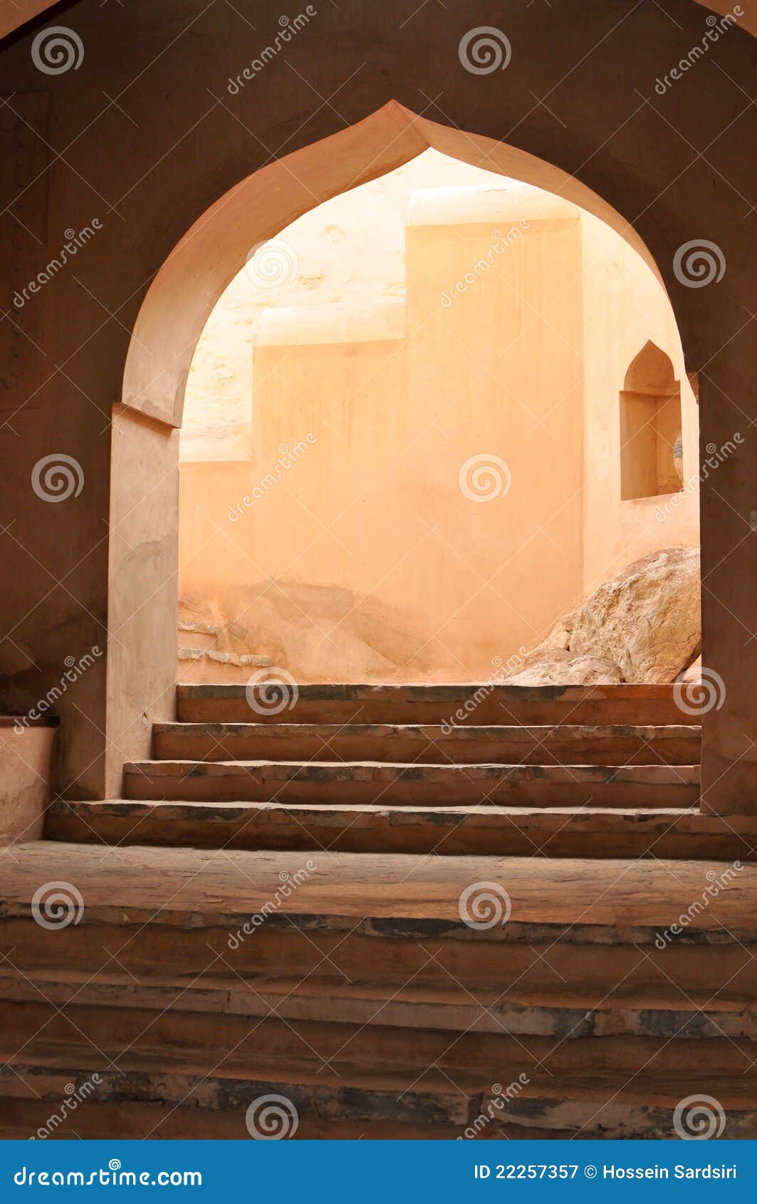 Arched stairway entrance stock image. Image of stair - 22257357
