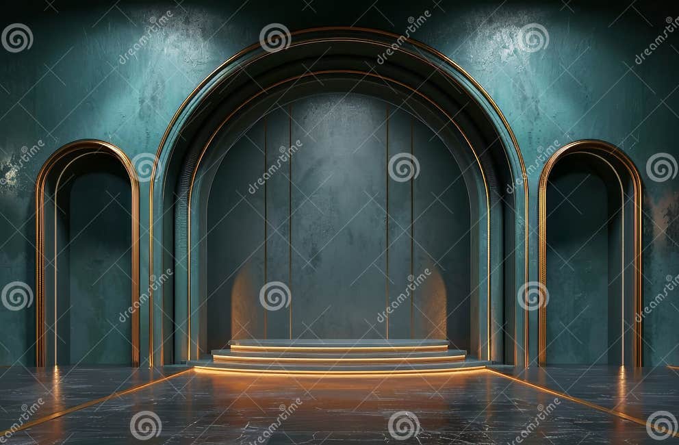 Arched Steps in a Room stock image. Image of symmetry - 309724051