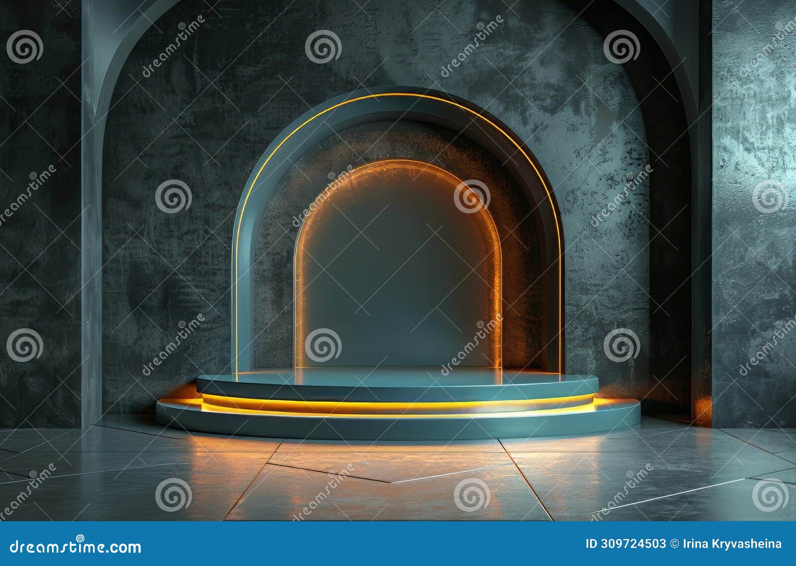 Arched Steps in a Room stock image. Image of entrance - 309724503