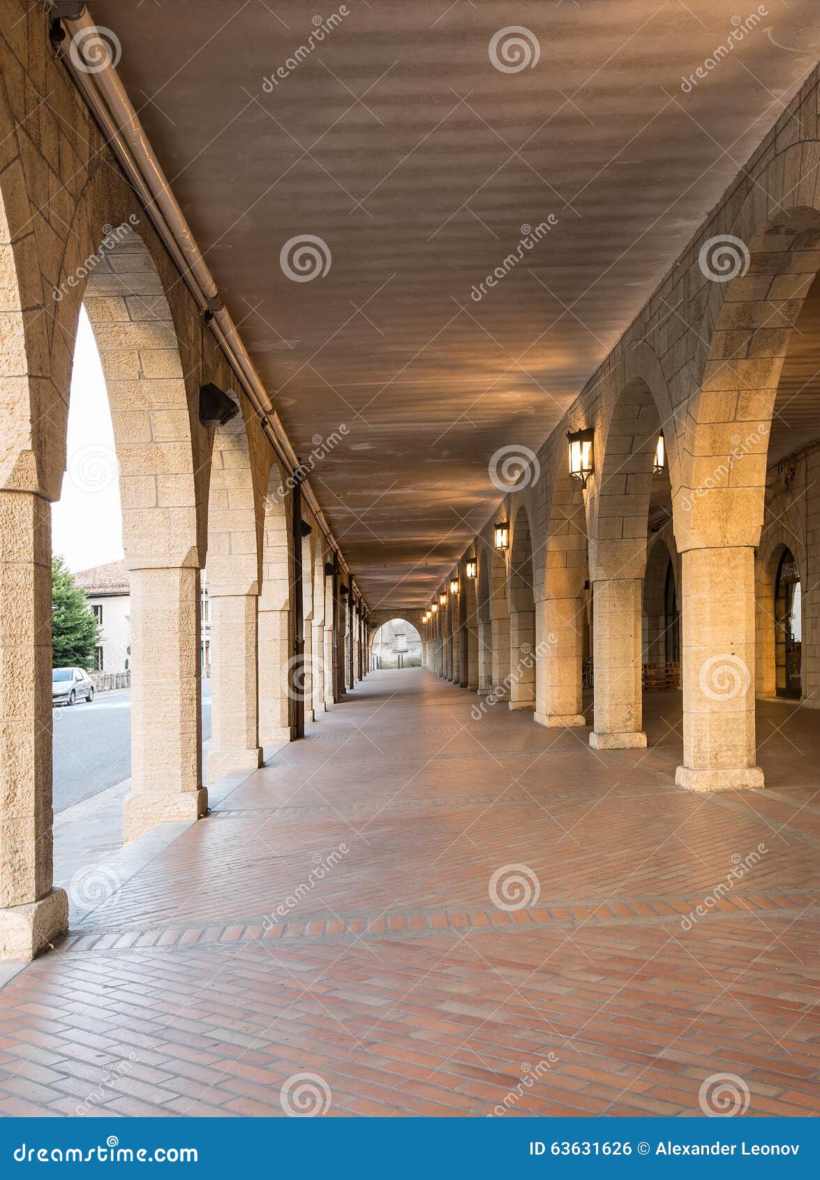 Arched Colonnade, Big White Stone Arch, Basilica Cathedral Editorial ...