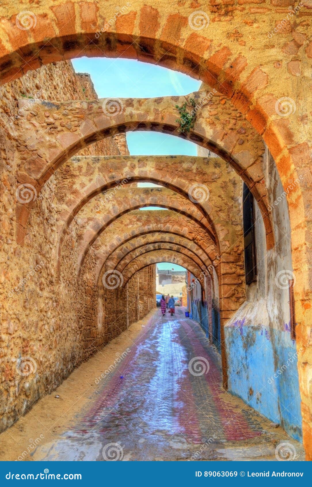 Arched Street in the Old Town of Safi, Morocco Stock Image - Image of ...