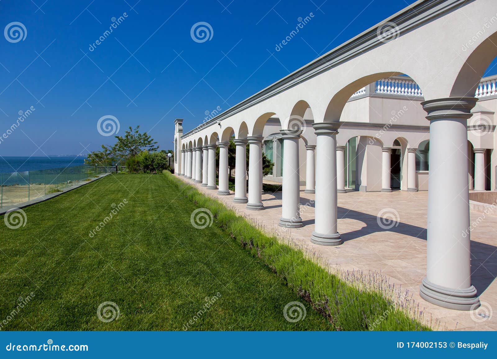 Arched Structure with Columns Architecture with a Flower Bed of ...