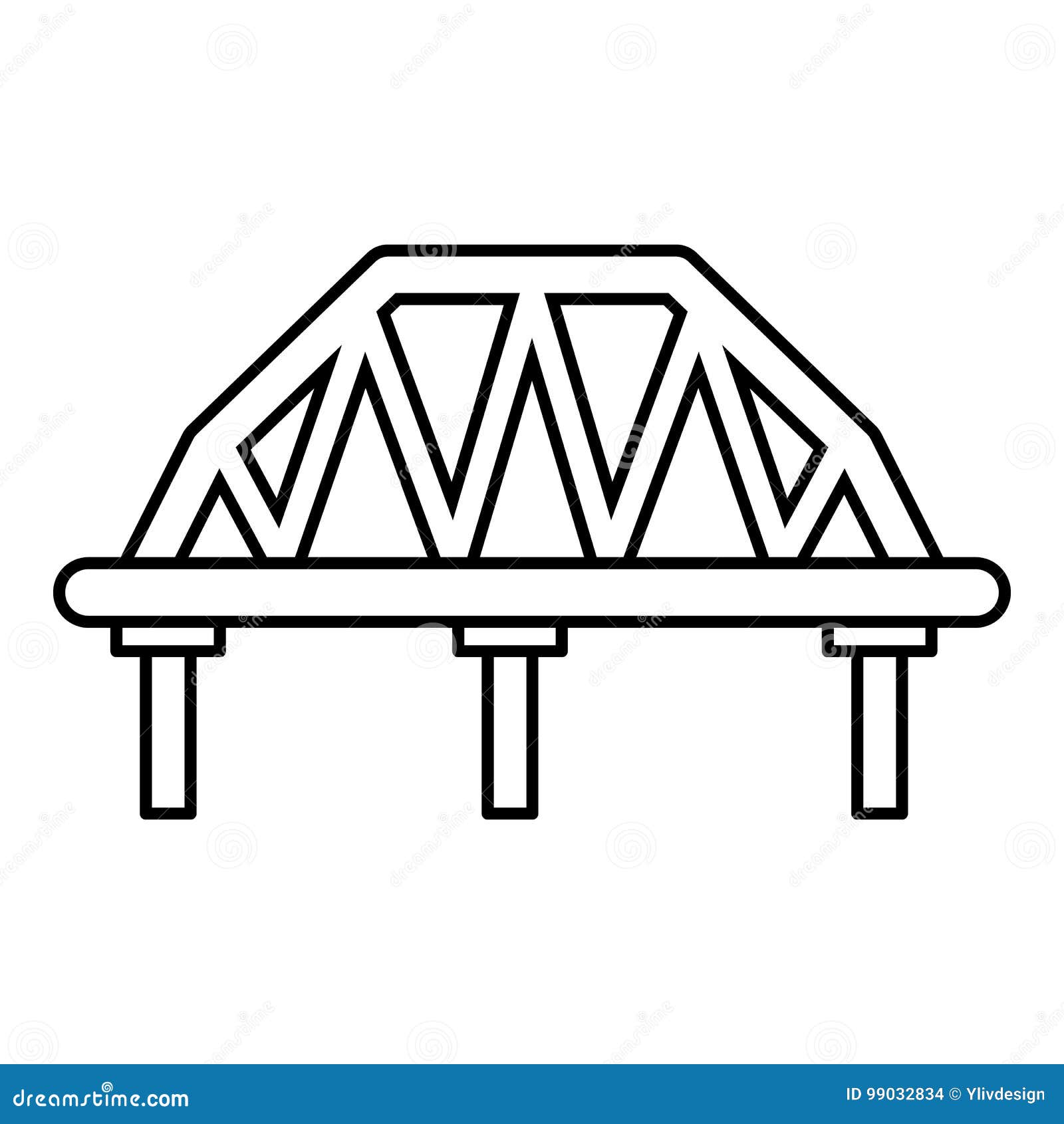Arched Train Bridge Icon , Outline Style Stock Vector - Illustration of ...