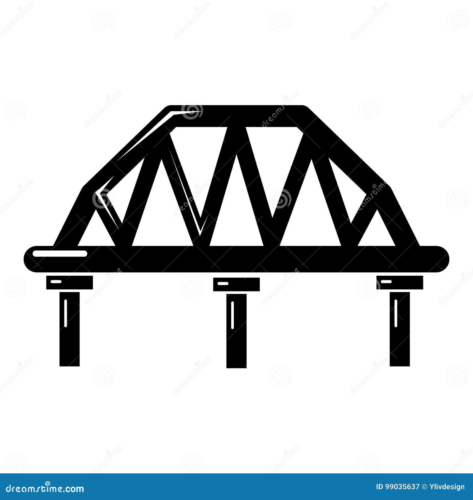 Arched Train Bridge Icon , Simple Style Stock Vector - Illustration of ...