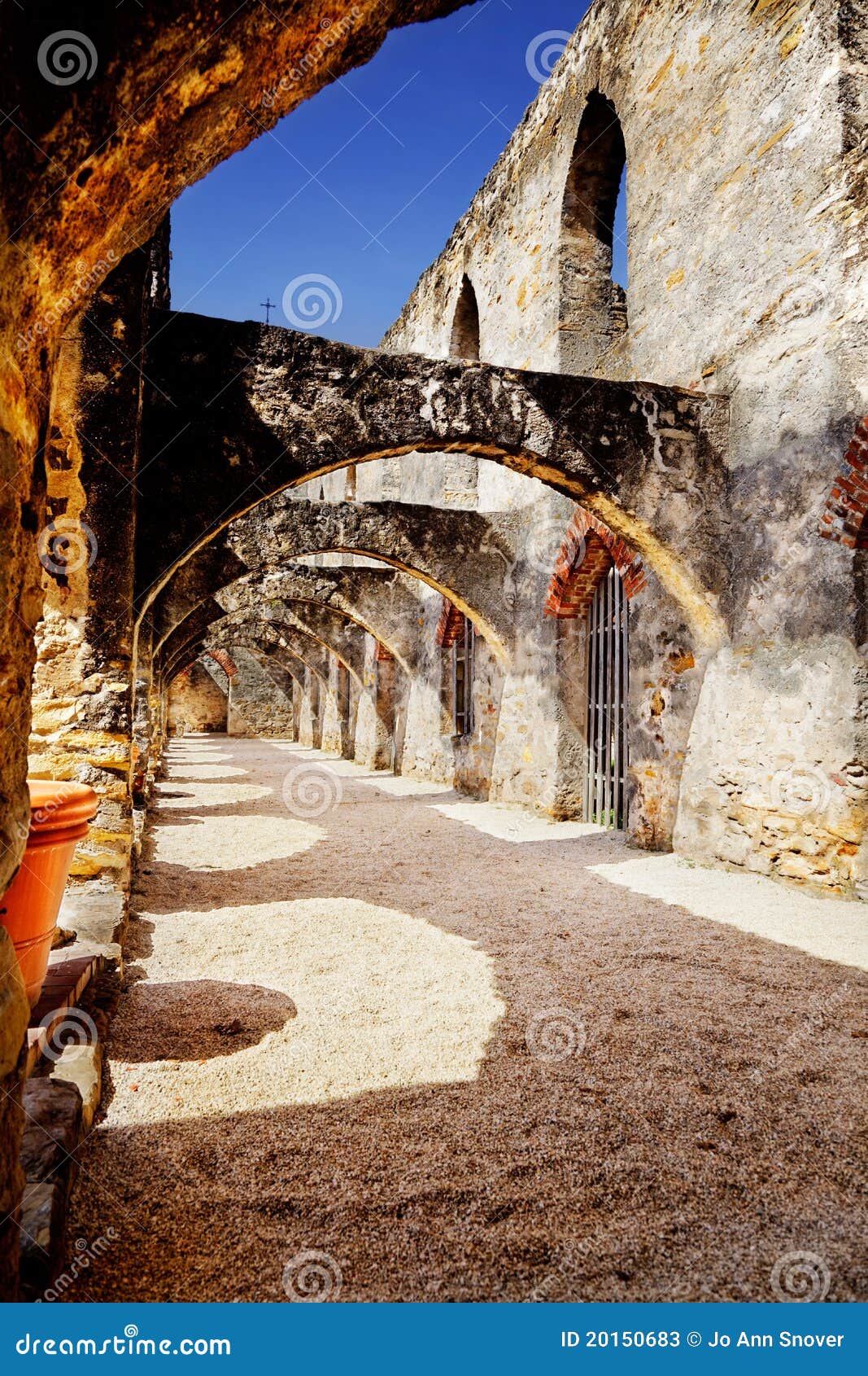 Arched walkway stock image. Image of church, weathered - 20150683
