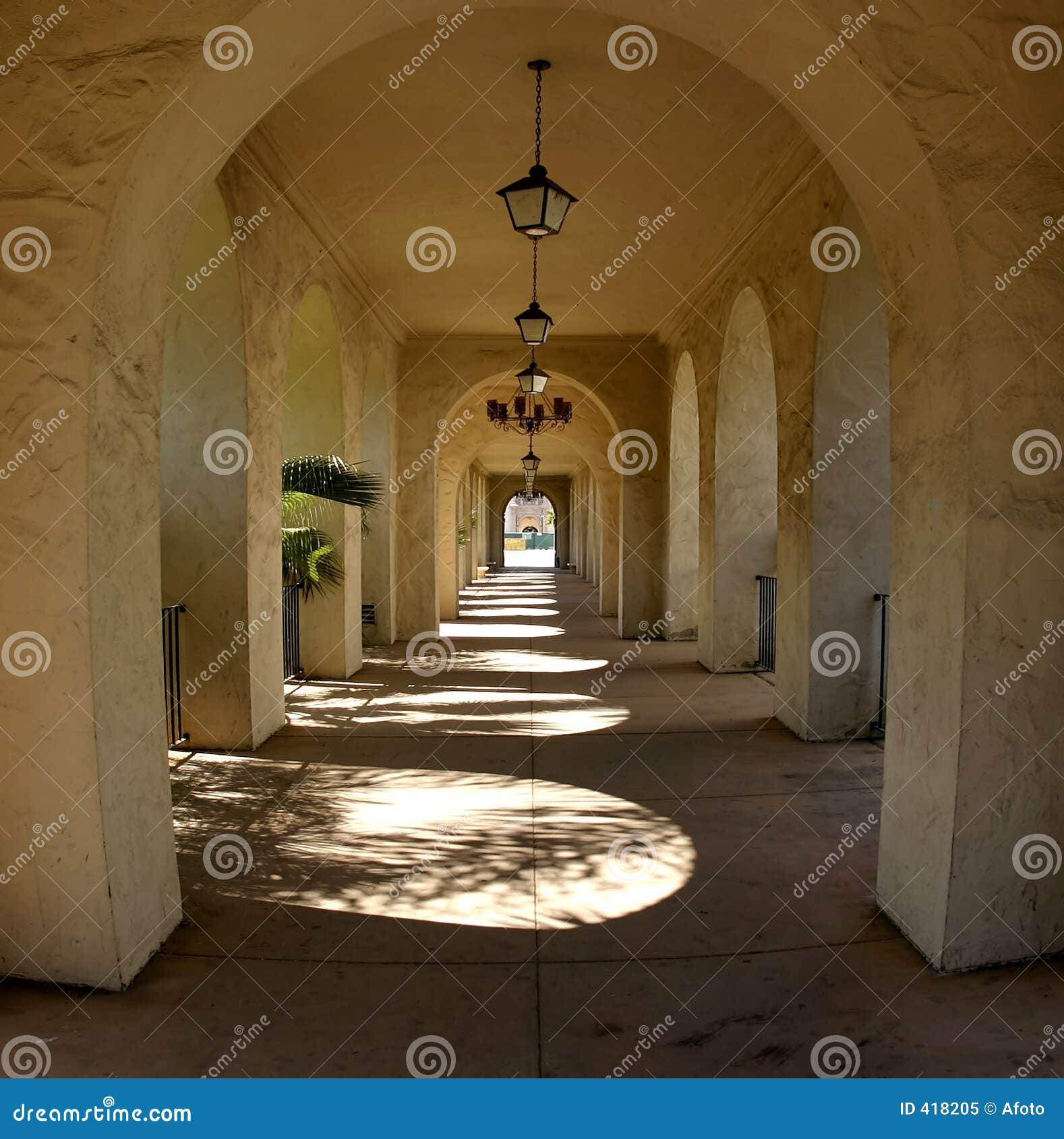 Arched walkway stock image. Image of sunlight, hallway - 418205