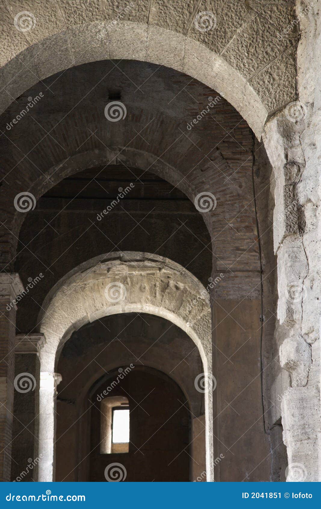 Arched Walkway in Rome, Italy. Stock Image - Image of museum ...