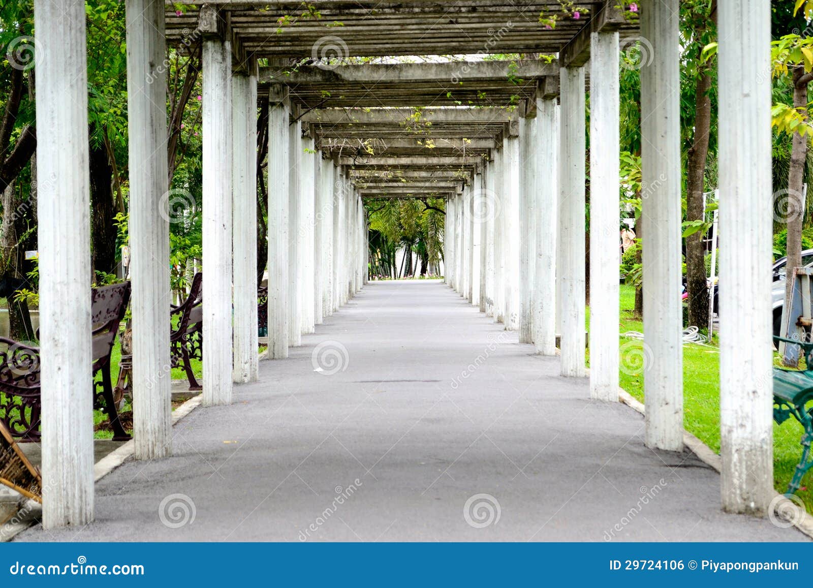 Arched Walkways in the Park Stock Photo - Image of exterior, site: 29724106