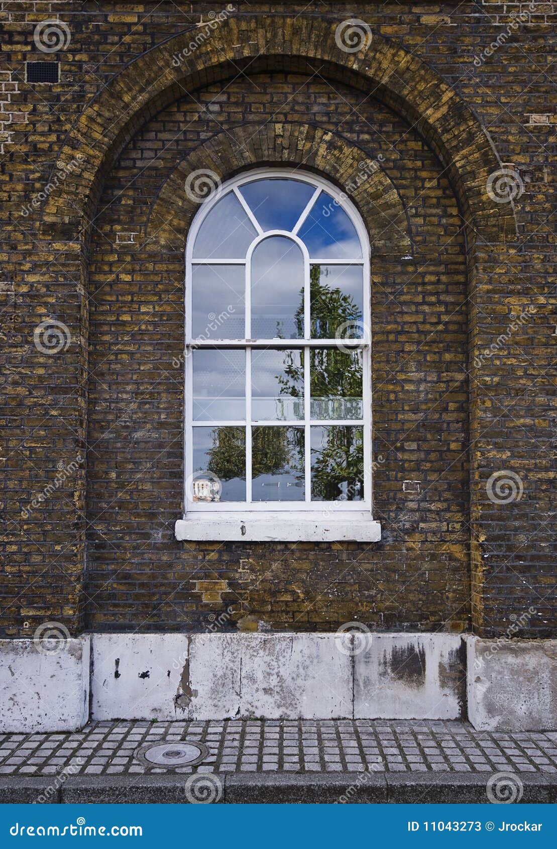 Arched warehouse window stock image. Image of stone, closeup - 11043273
