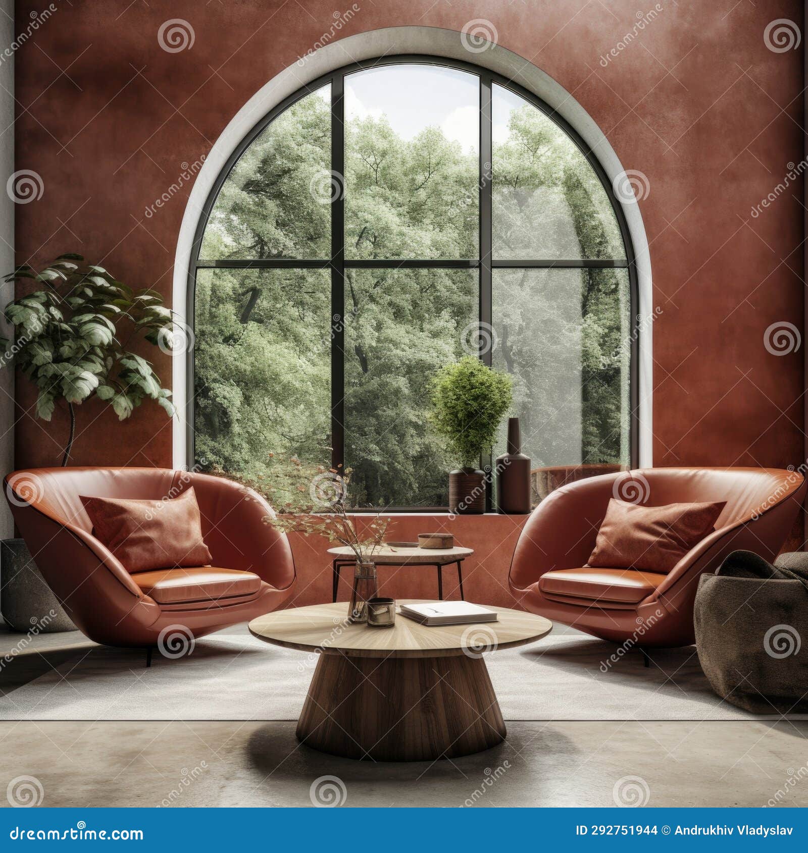 Arched Window in Apartment. Interior Design of Modern Living Room Stock ...