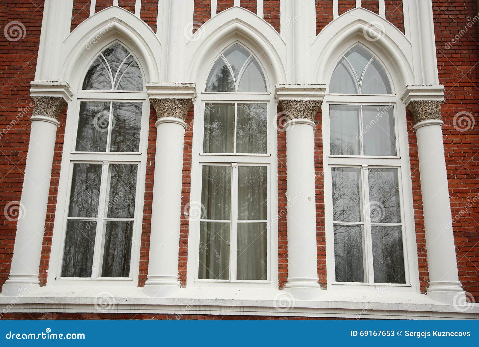 Arched window of castle stock image. Image of century - 69167653