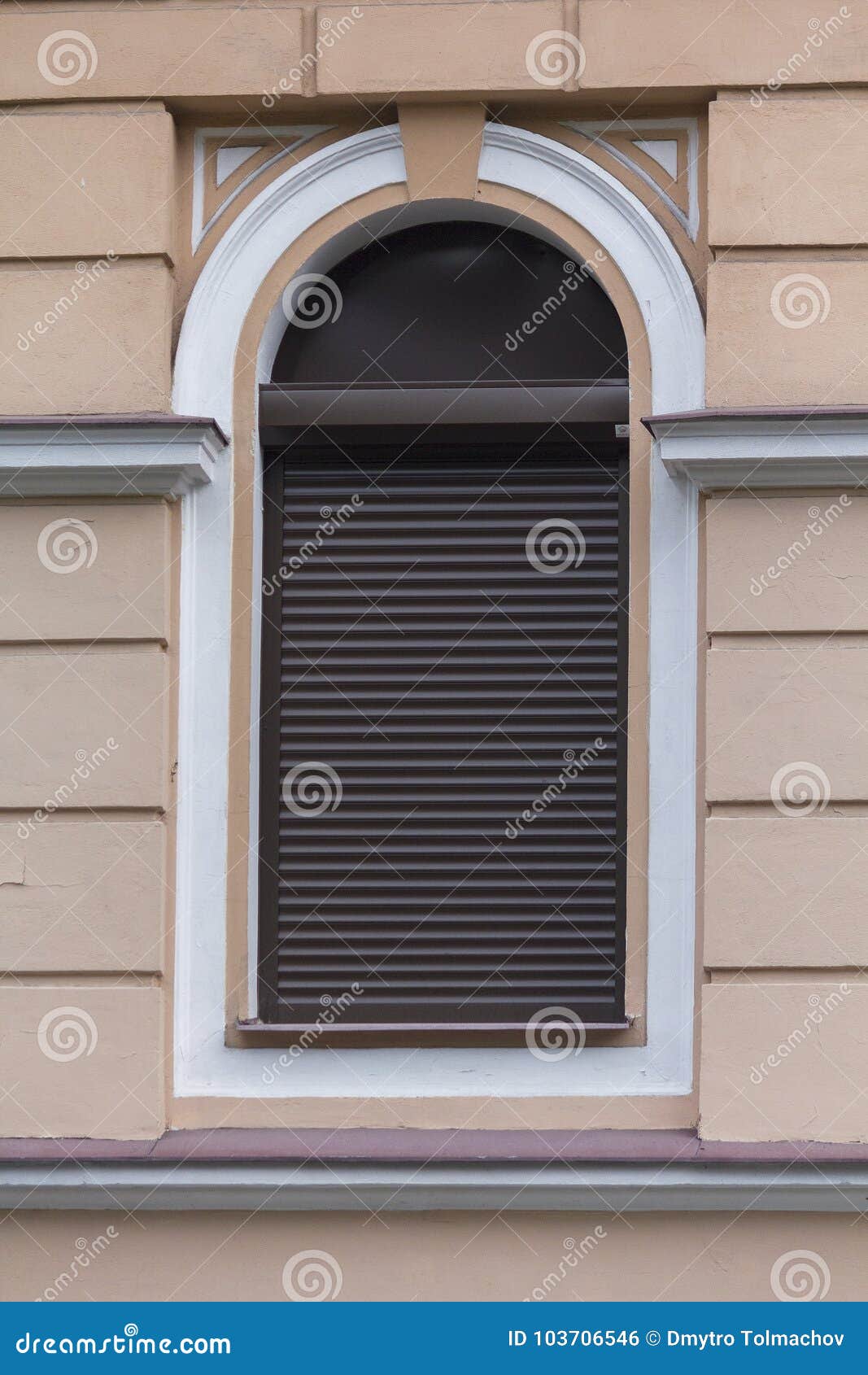Arched Window in Classical Style with Jalousie Stock Photo - Image of ...