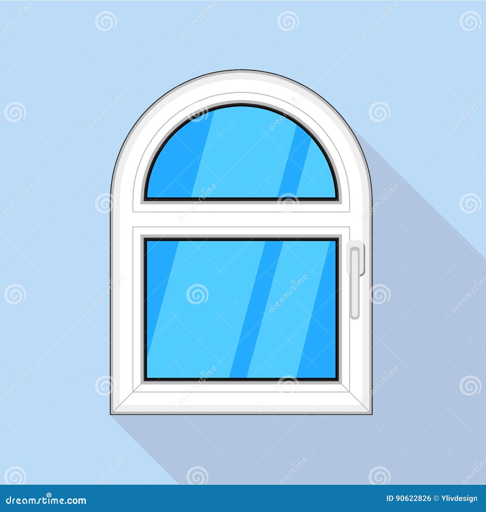 Arched Window Icon, Flat Style Stock Vector - Illustration of exterior ...