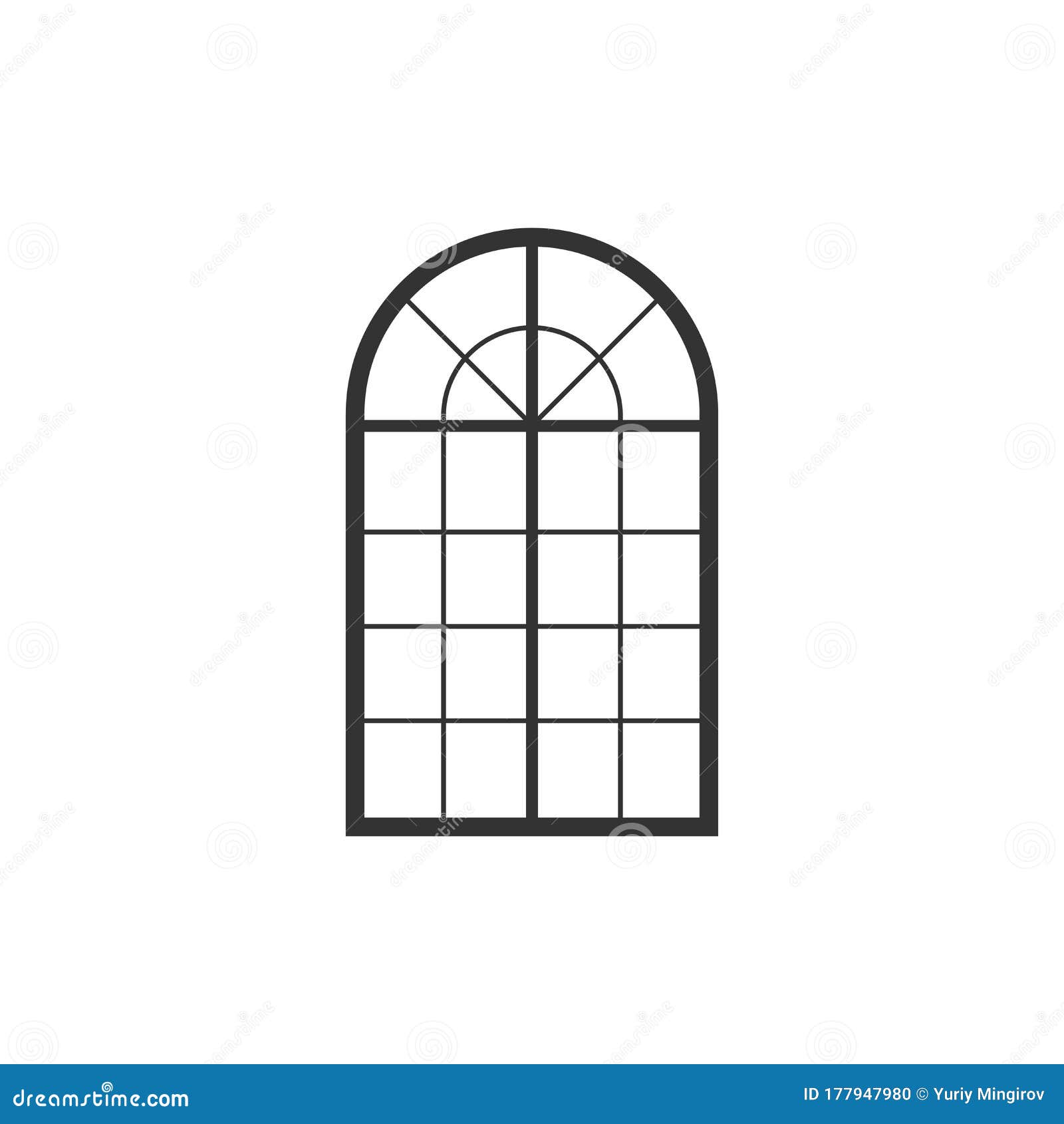 Arched Window Icon Isolated Stock Vector - Illustration of ...
