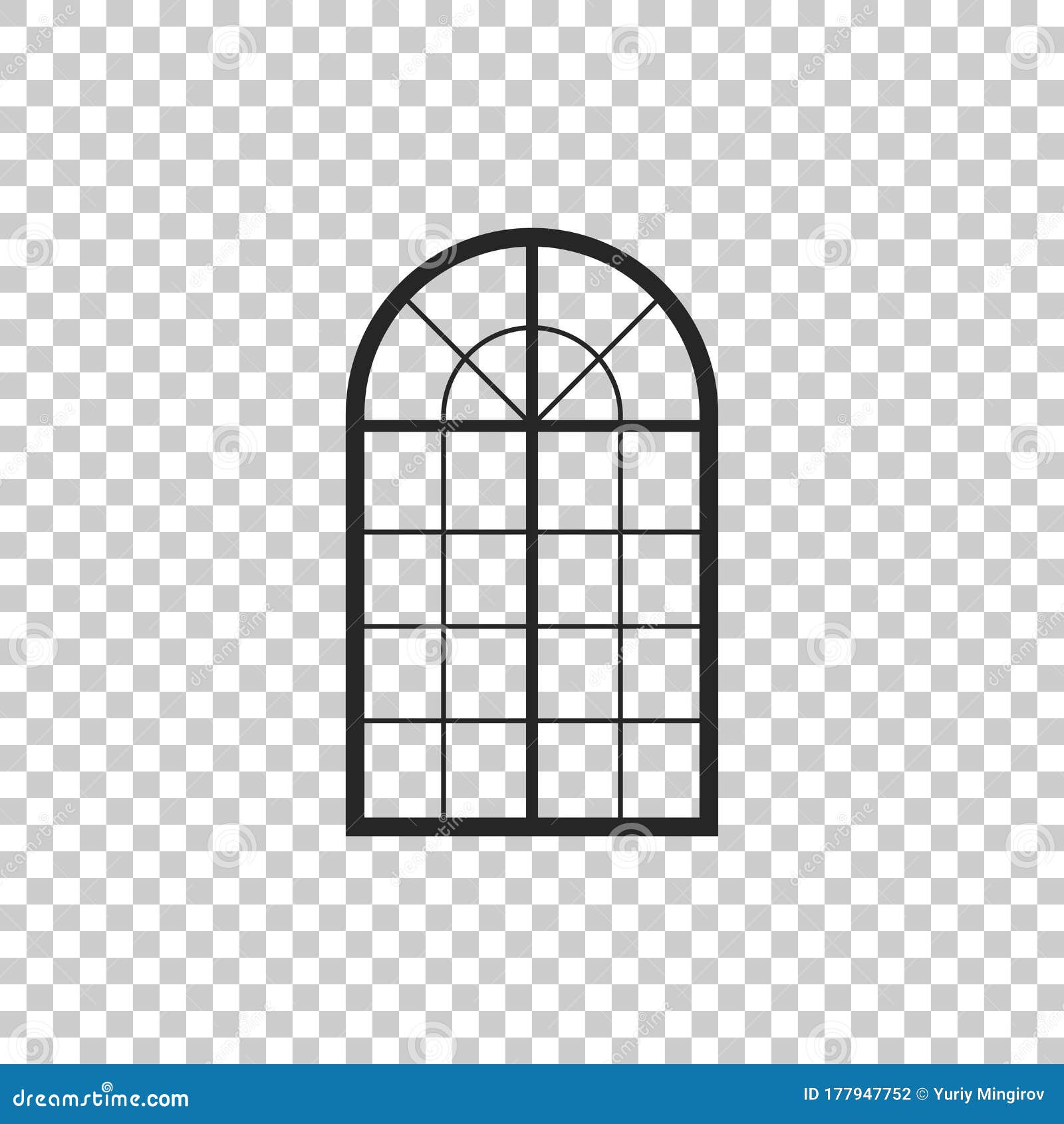 Arched Window Icon Isolated on Transparent Background Stock Vector ...
