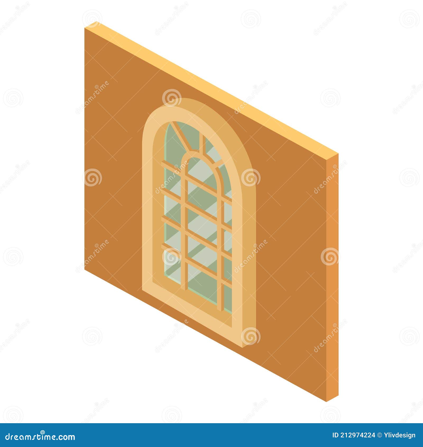 Arched Window Icon, Isometric Style Stock Vector - Illustration of ...