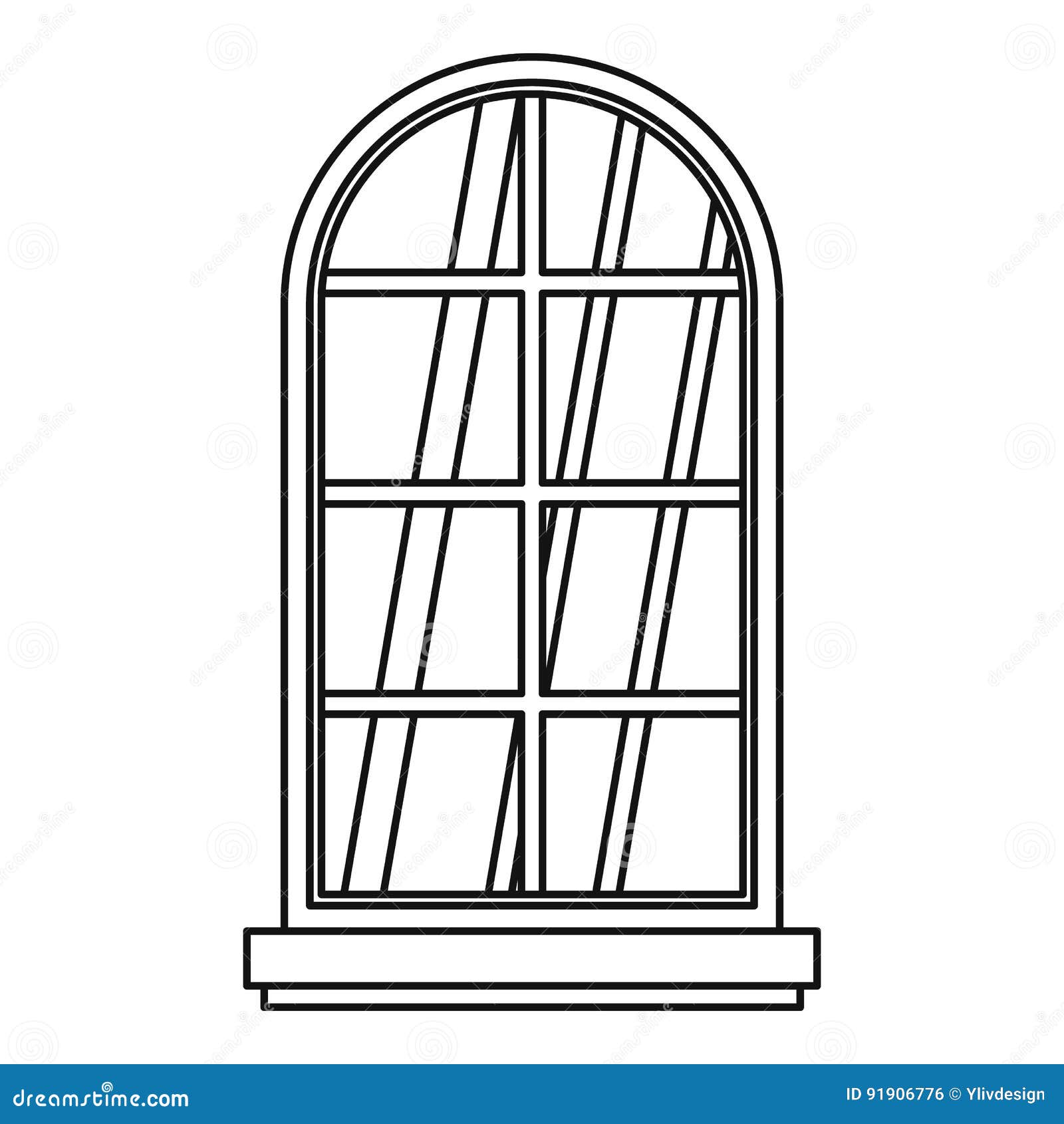 Arched window icon outline stock vector. Illustration of arch - 91906776