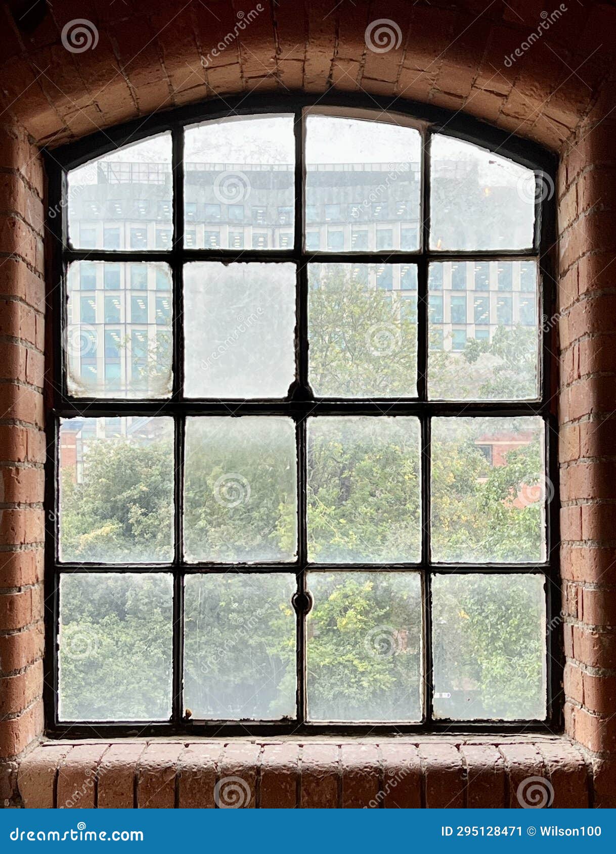 Arched Window stock image. Image of glass, arched, industrial - 295128471