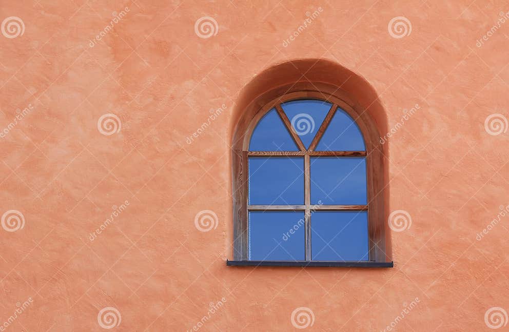 Arched Window on Mediterranean House Front Stock Photo - Image of ...
