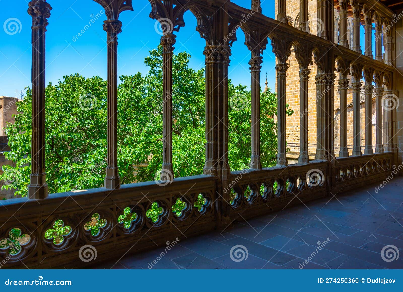 Arched Window at the Royal Palace of Olite in Spain Stock Photo - Image ...