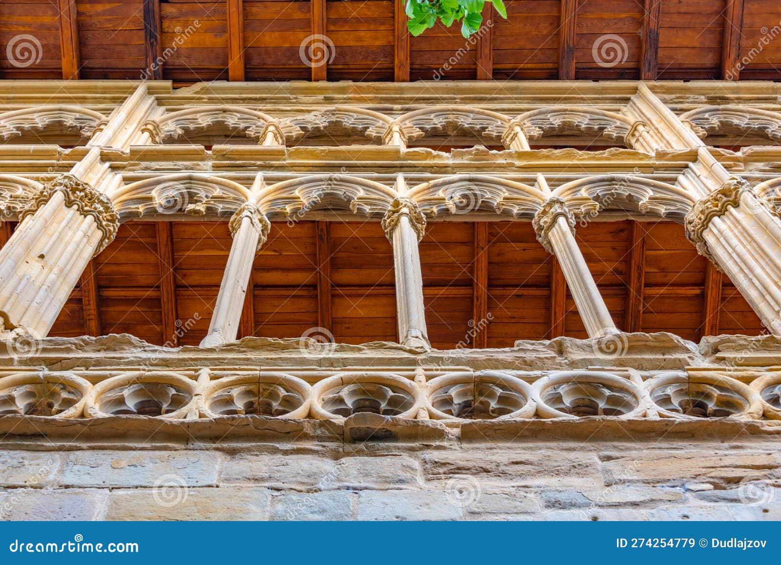 Arched Window at the Royal Palace of Olite in Spain Stock Image - Image ...