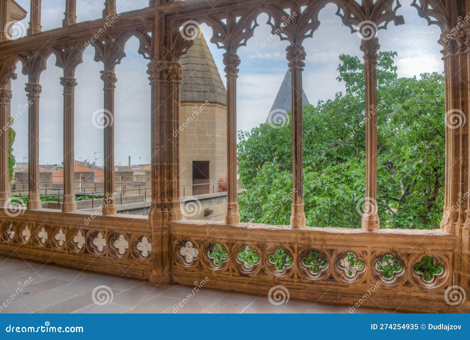 Arched Window at the Royal Palace of Olite in Spain Editorial Image ...