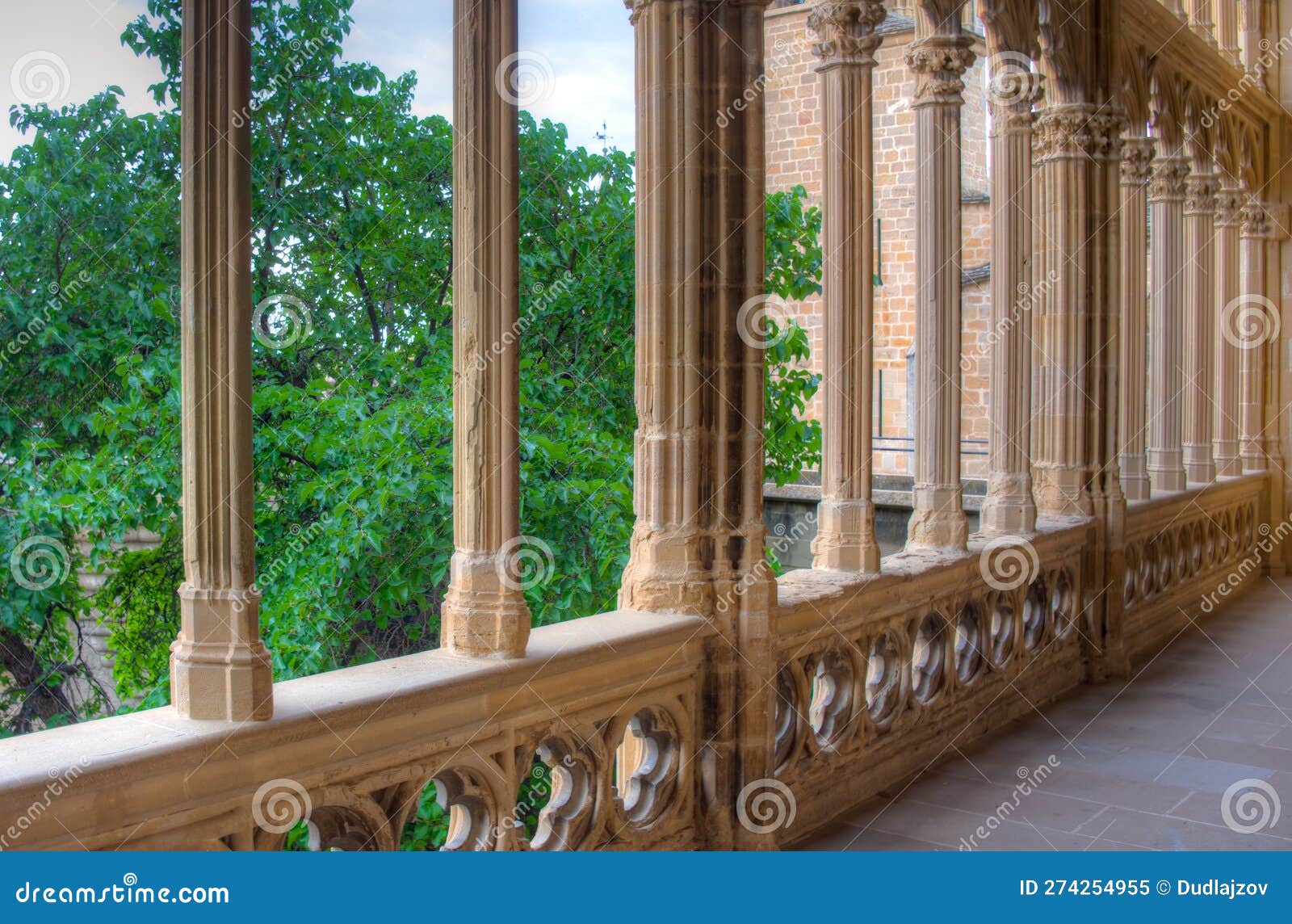 Arched Window at the Royal Palace of Olite in Spain Editorial Image ...